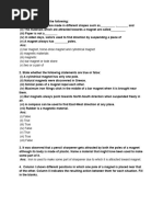 Grade 7 Magnetism Worksheet | PDF | Magnetism | Magnet
