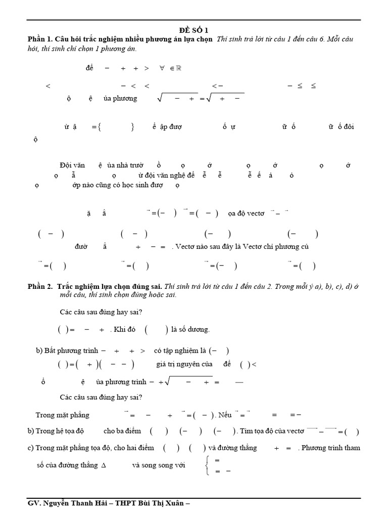 Đề Số 1 Gk2 Hs Tn | PDF