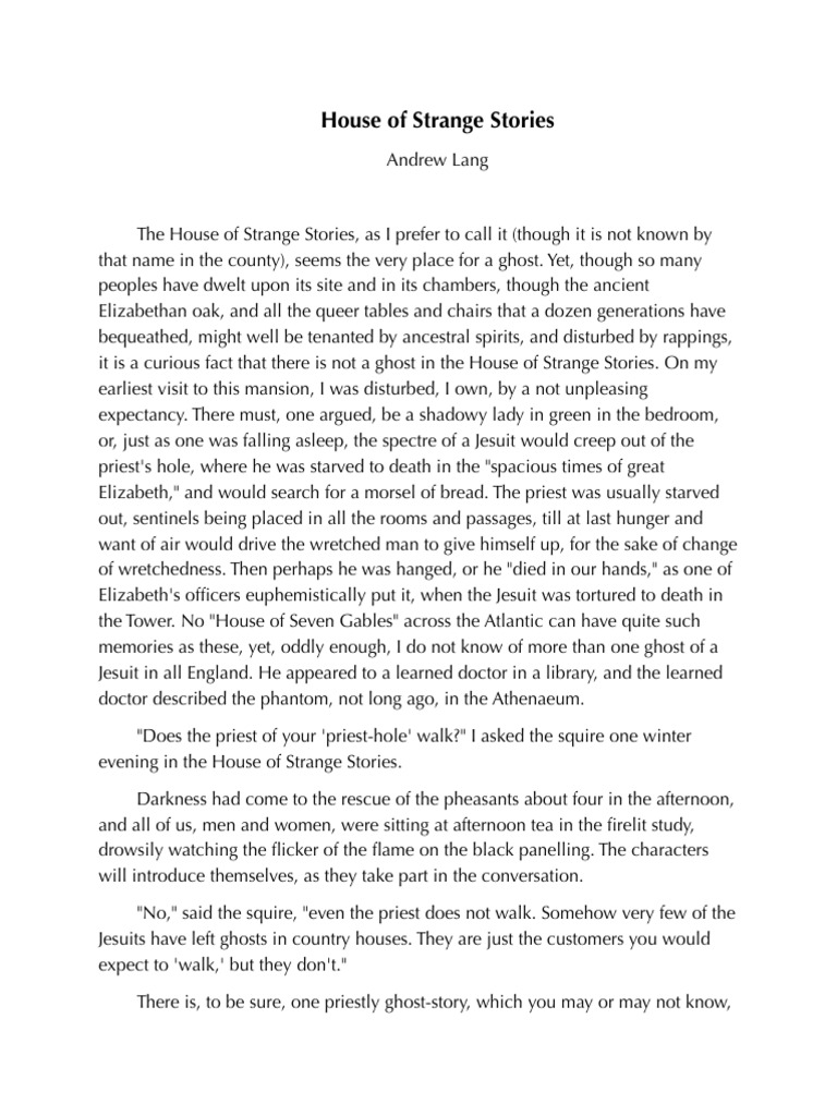 House of Strange Stories | PDF | Ghosts