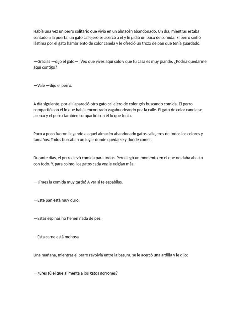 Historia El Perro Abandonado | PDF