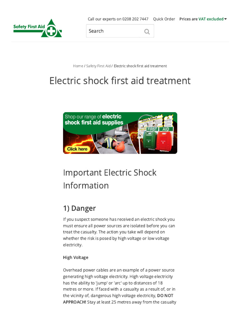 Electric Shock First Aid Guide | PDF | Cardiopulmonary Resuscitation ...