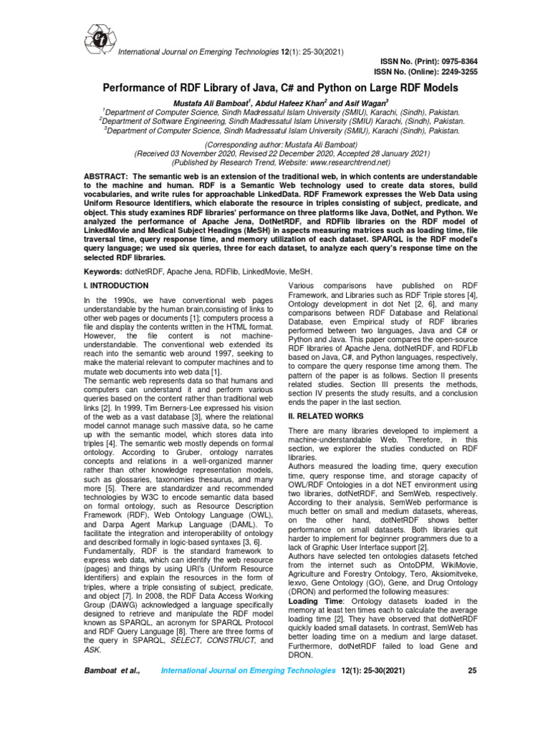Performance of RDF Library | PDF | Semantic Web | Resource Description ...