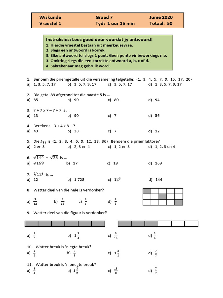 Vraestel 1 Junie 2020 Du Toit | PDF