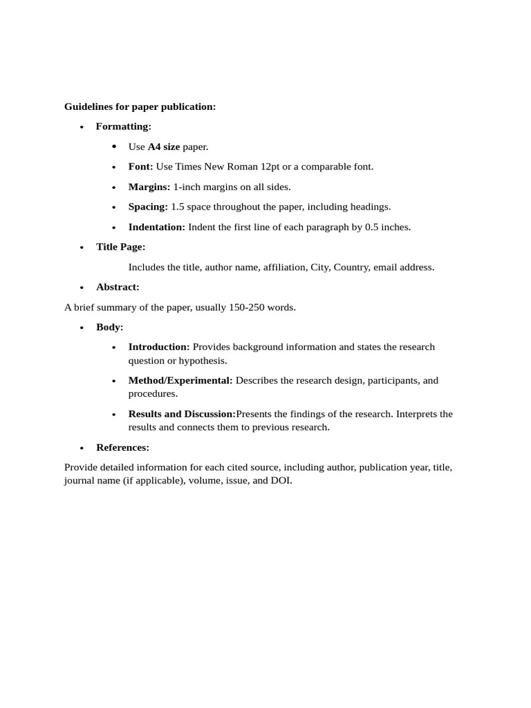 Guidelines For Paper Publication | PDF