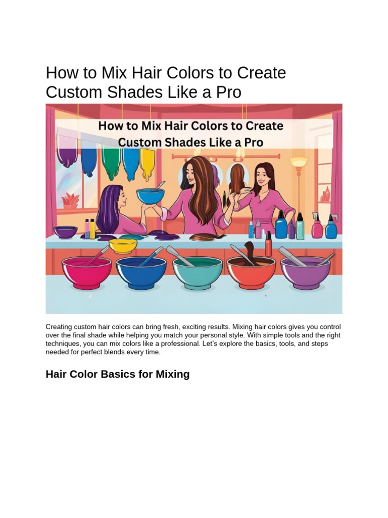 How To Mix Hair Colors BGFashion | PDF | Color | Artistic Techniques