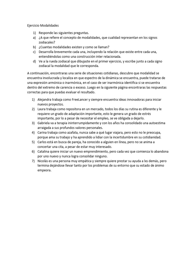 03 Ejercicio Modalidades | PDF