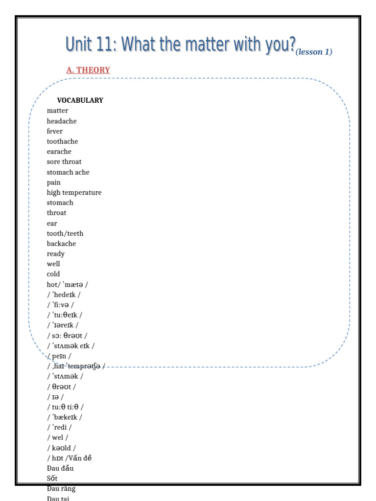Unit 11 - Lesson 1 | PDF