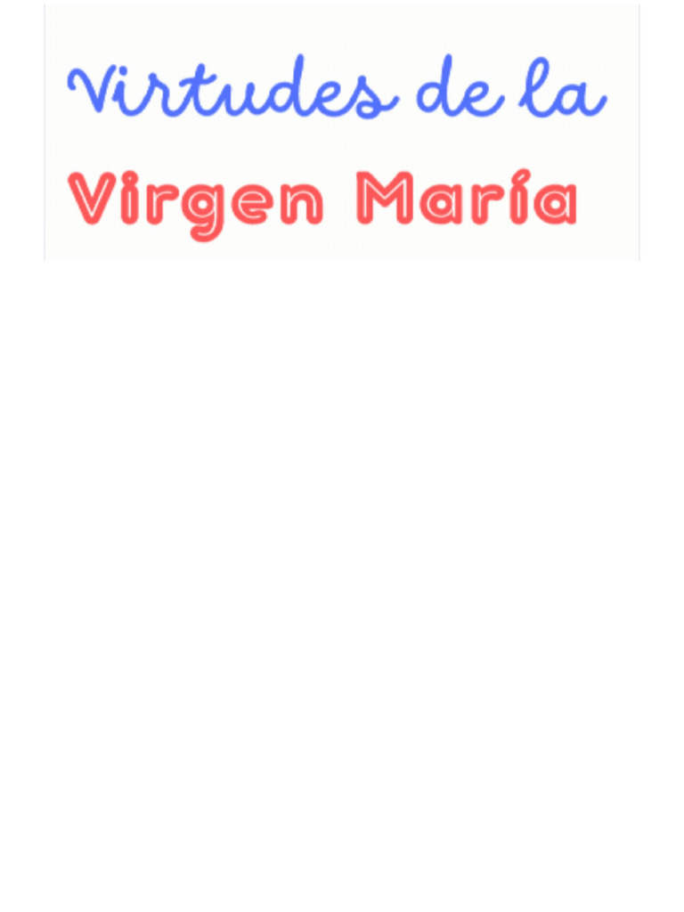 Virtudes de La Virgen María | PDF