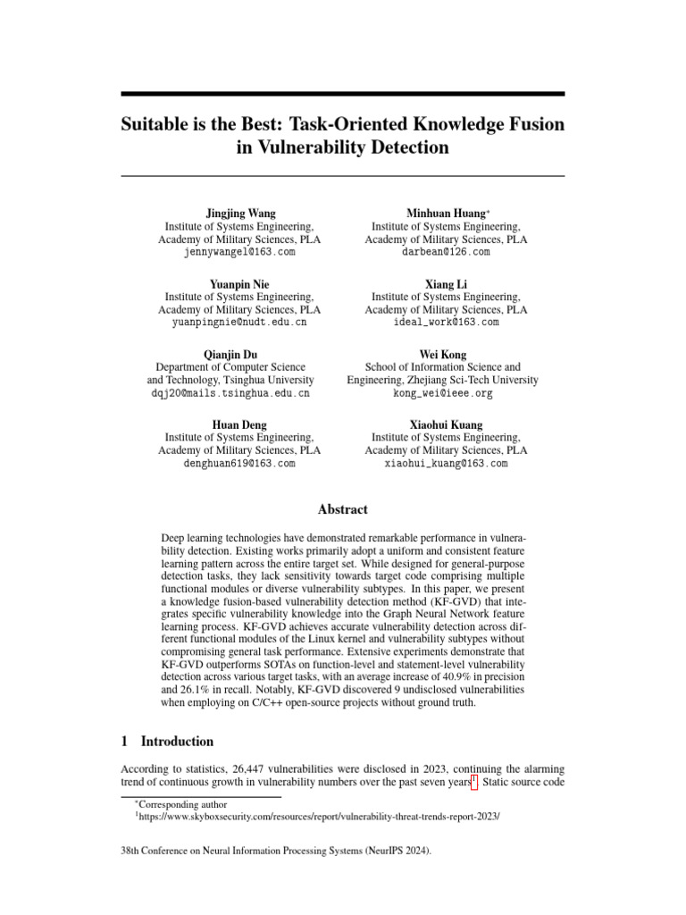 Wang 等 - Suitable is the Best Task-Oriented Knowledge Fusion in Vulnerability Detection | PDF ...