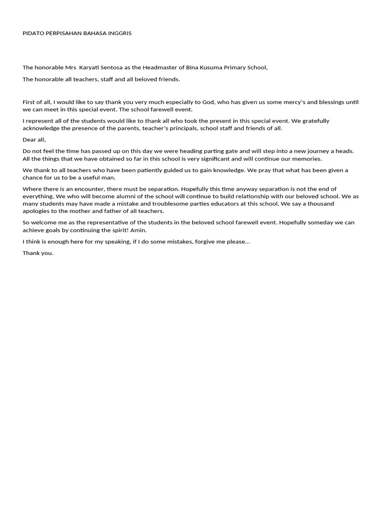 English Speech | PDF