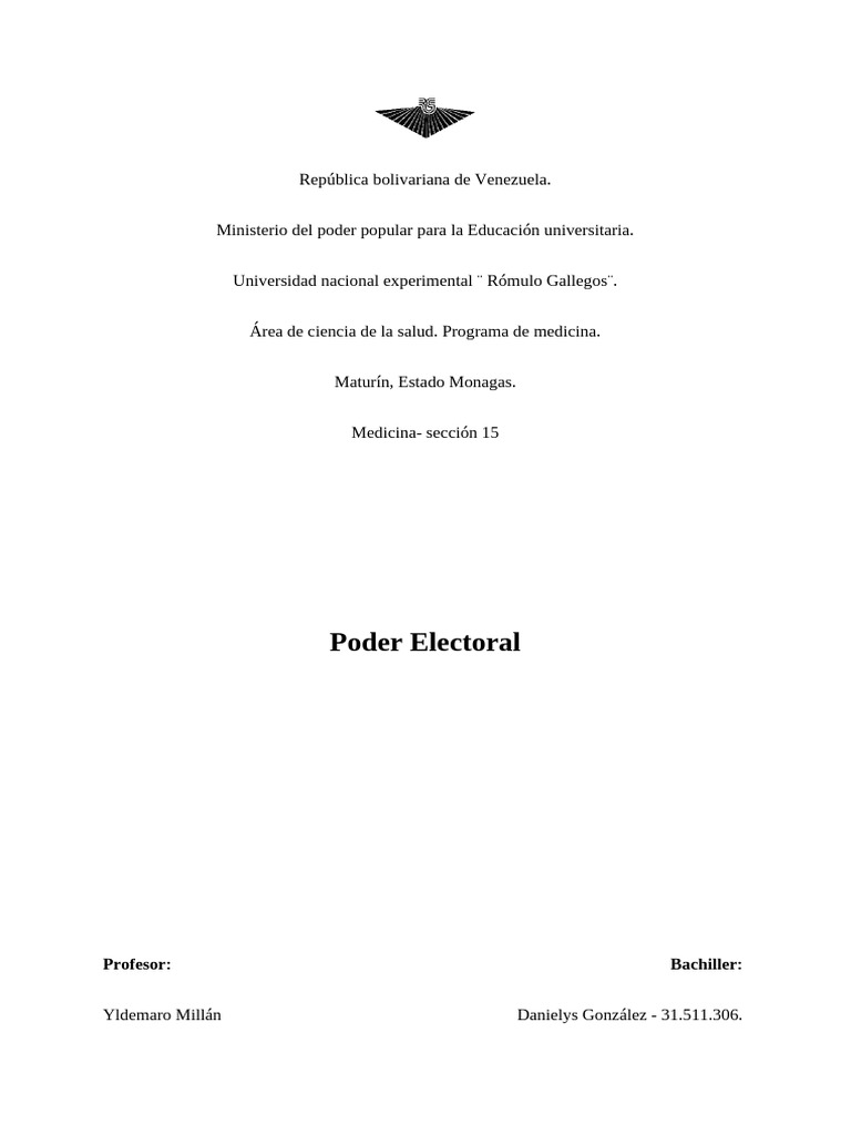 Poder Electoral - Danielys Gonzalez | PDF | Elecciones | Democracia