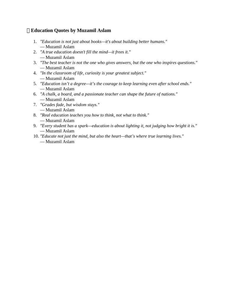 Inspiring Education Quotes Collection | PDF