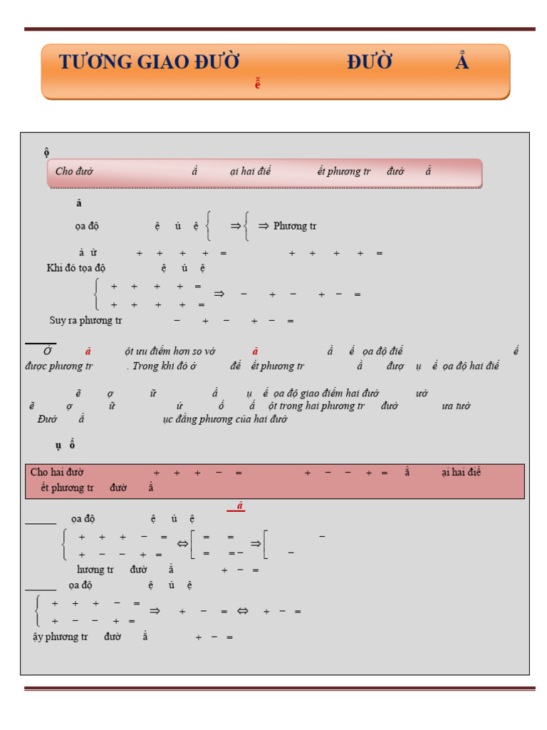 Hinh Hoc Oxy Tuong Giao Giua Duong Thang Va Duong Tron Nguyen Thanh Tung | PDF