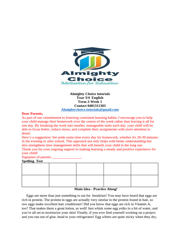 Term 2 Week 1 Year 3-4 English | PDF | Shield | Egg