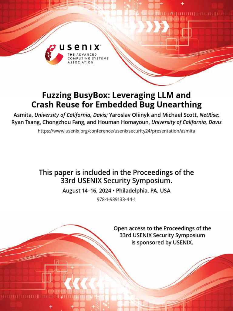 Asmita 等 - 2024 - Fuzzing (BusyBox) Leveraging (LLM) and Crash Reuse for Embedded Bug Unearthing ...