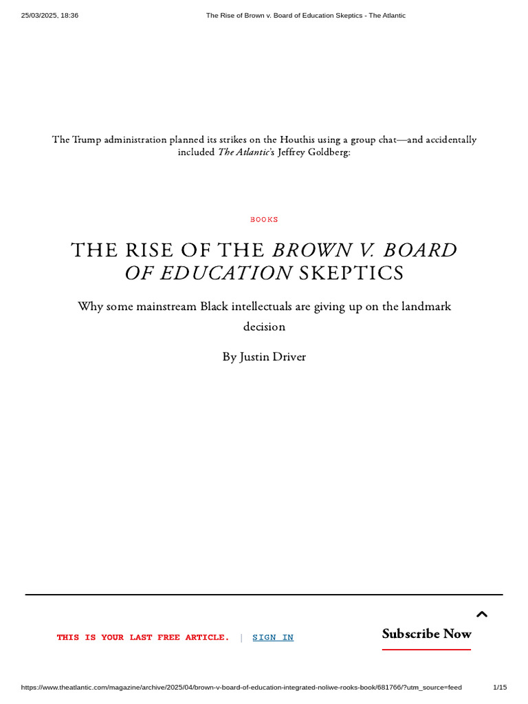 Brown v. Board Skepticism Explored | PDF | Brown V. Board Of Education ...