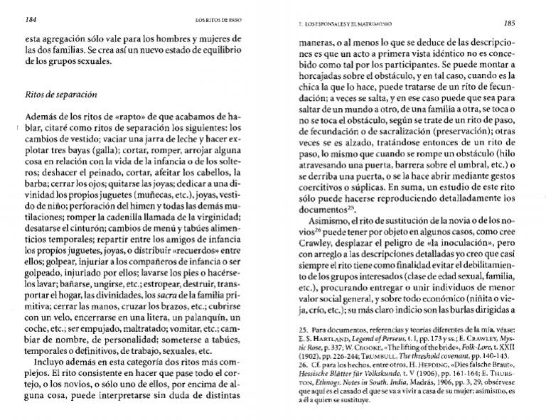 Ritos de paso según Van Gennep | PDF