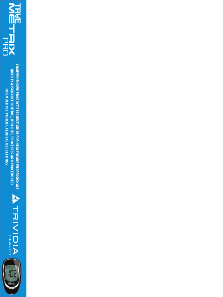 True Metrix PRO User Guide for Clinics | PDF | Glucose | Disinfectant