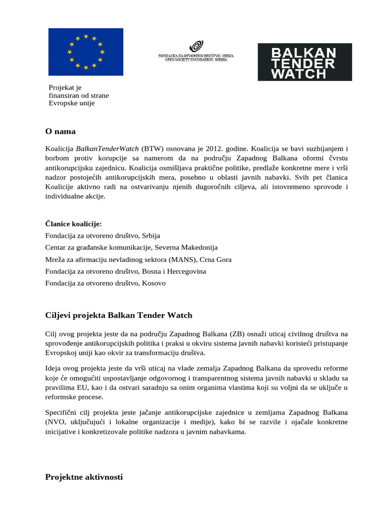 Opste Informacije | PDF