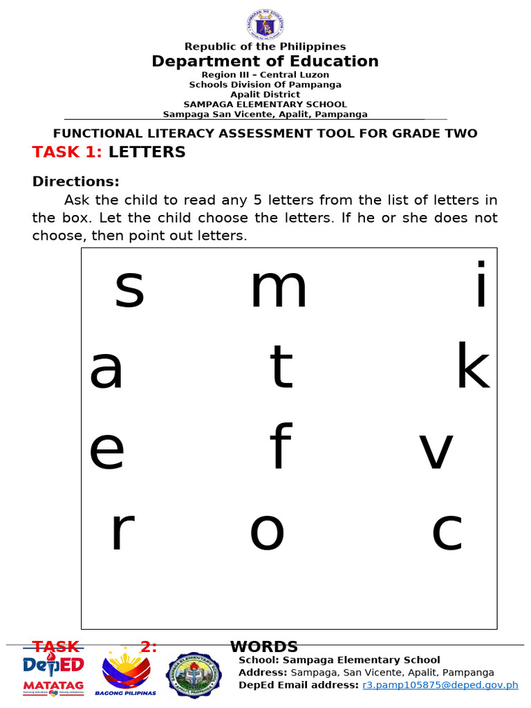 Grade 2 Reading Assessment Guide | PDF | Reading (Process) | Learning