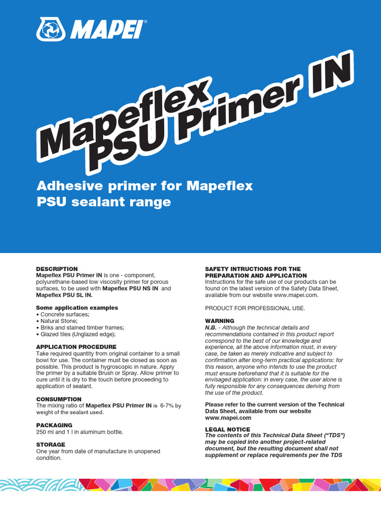 Mapeflex PSU Primer IN Overview | PDF | Materials