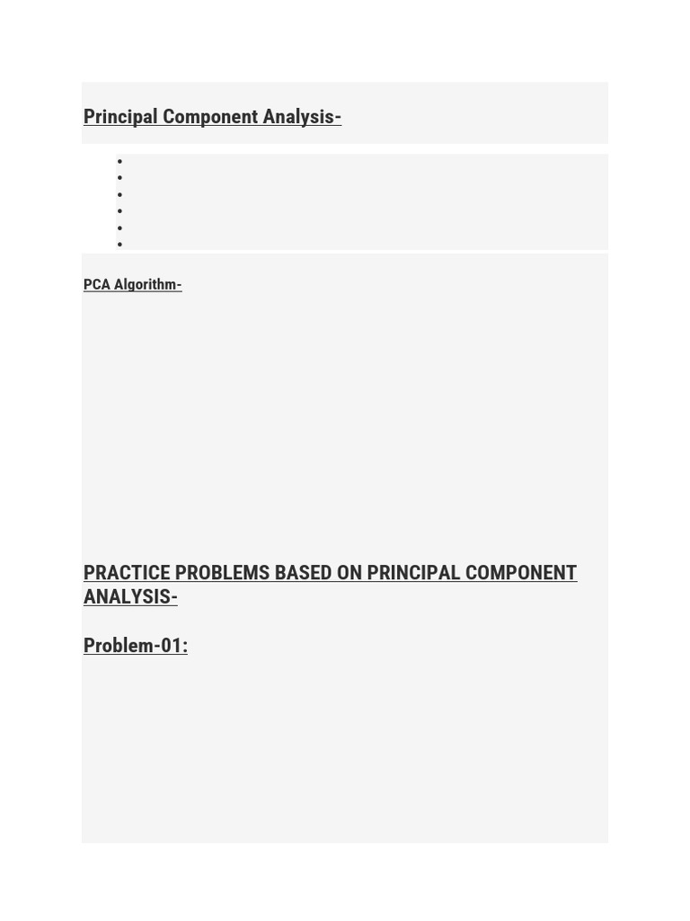 PCA Steps - Numerical Problem | PDF | Principal Component Analysis | Eigenvalues And Eigenvectors