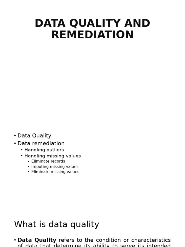 Data Quality and Remediation | PDF | Outlier | Data