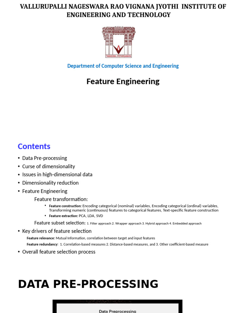 Feature Engineering and Dimensionality Reduction | PDF | Machine ...