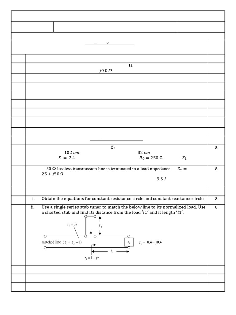 TLRF 3 | PDF | Transmission Line | Electrical Impedance