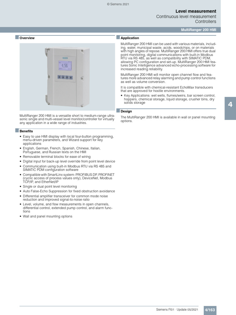 Multiranger 200 Hmi Fi01 en | PDF | Power Supply | Information And Communications Technology