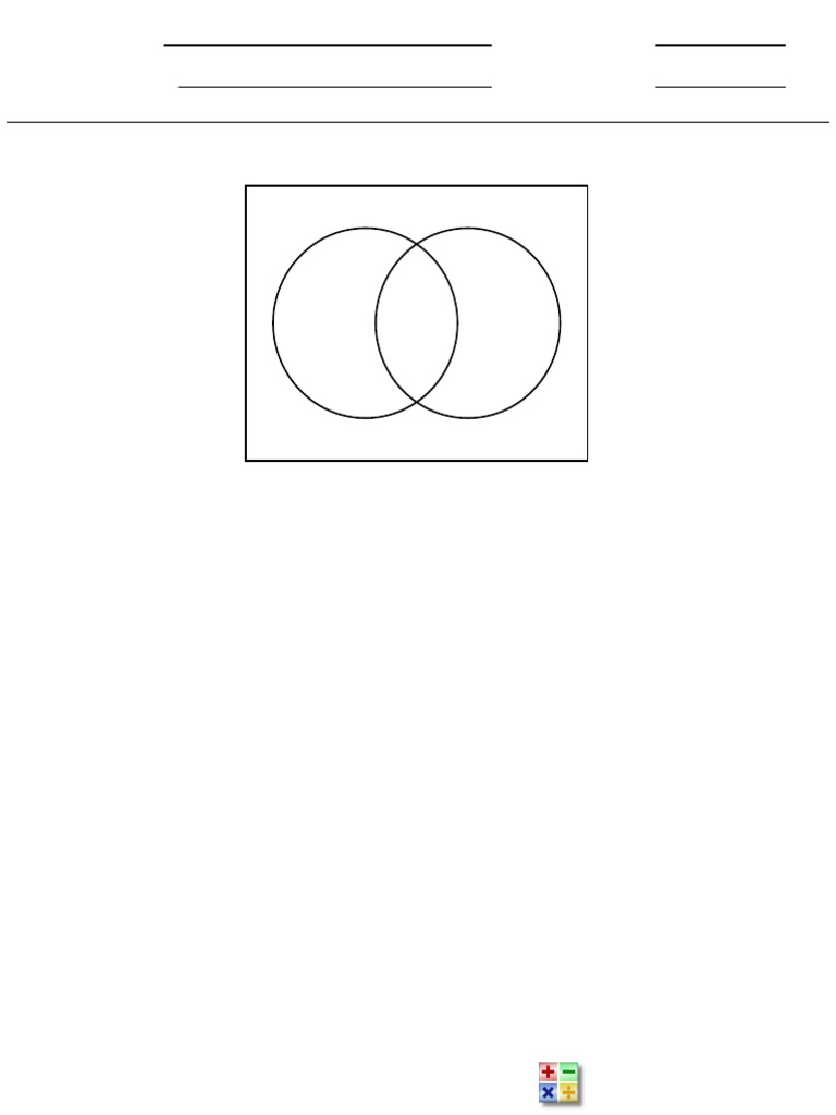 Venn Diagram 2set Word Worksheet | PDF