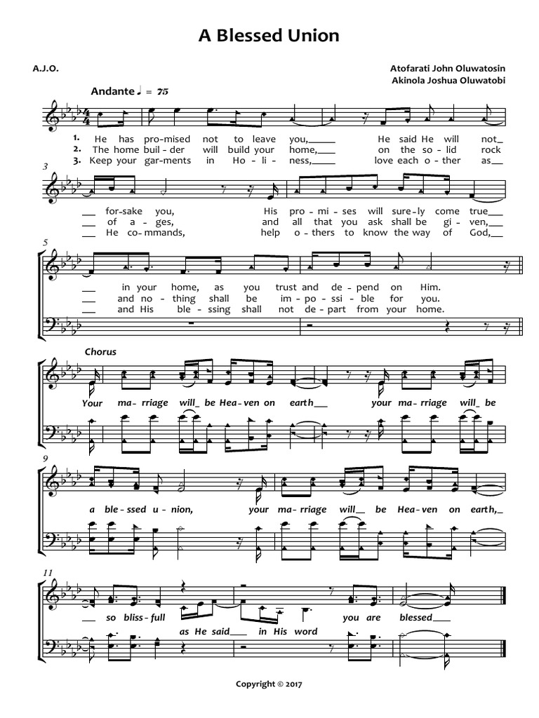 A Blessed Union - Full Score | PDF
