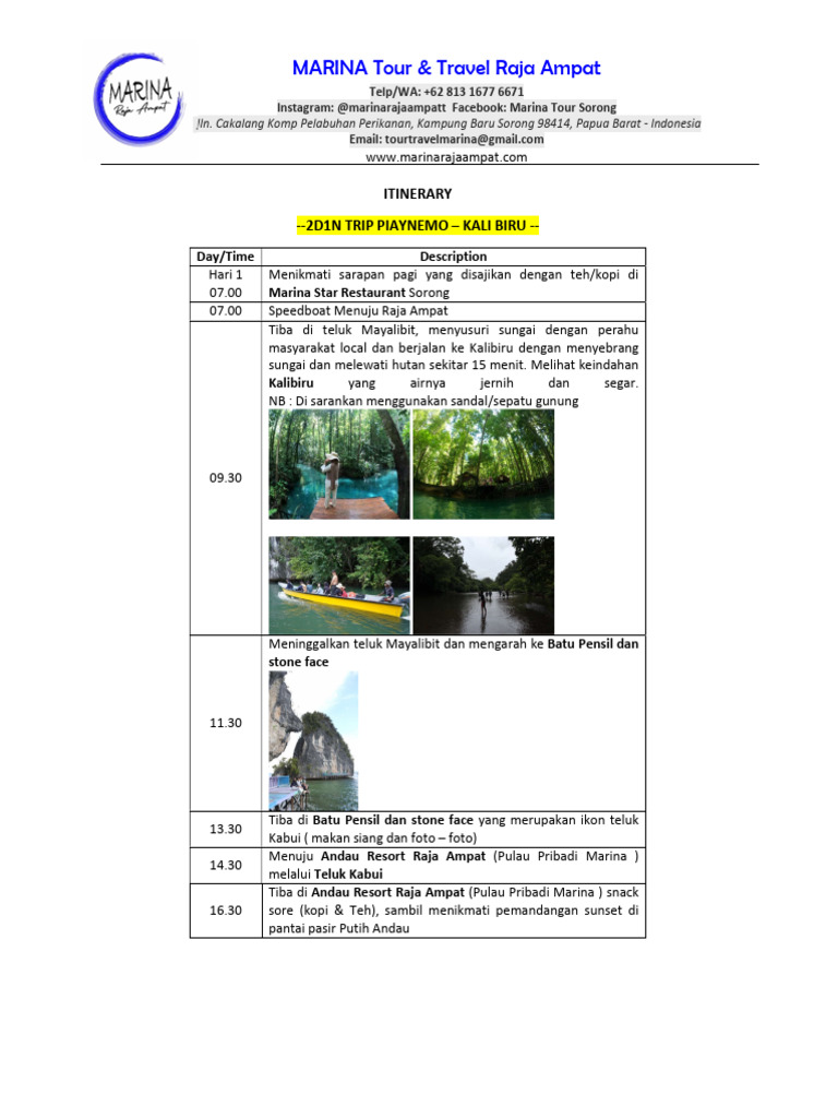 2d1n Kalibiru - Piaynemo (Photo) | PDF