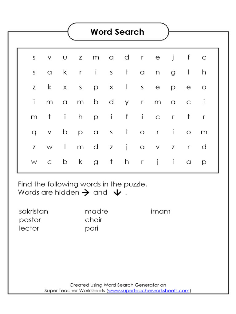 Super Teacher Worksheets Word Search Pdf Word Search Word Puzzles