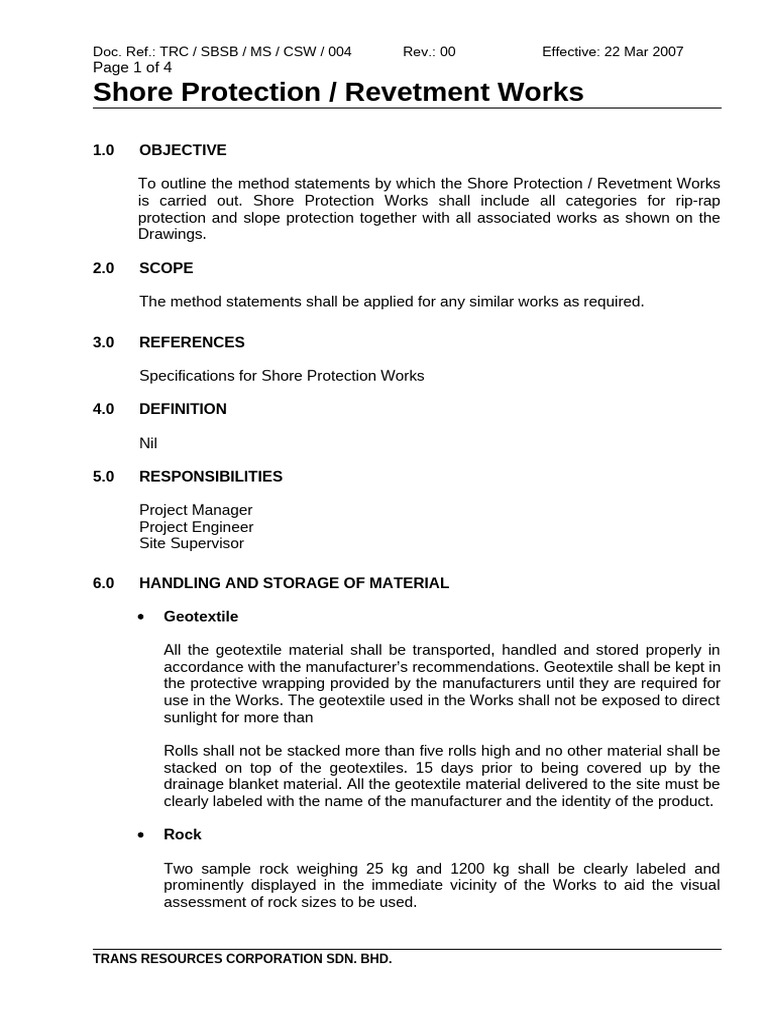 CSW 004 - Shore Protection Revetment Works | PDF