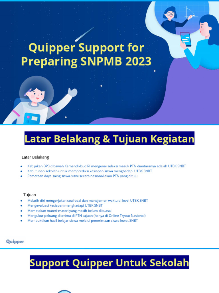 (FY22) Quipper Support SNBT 2023 & Virtual Campus Tour | PDF