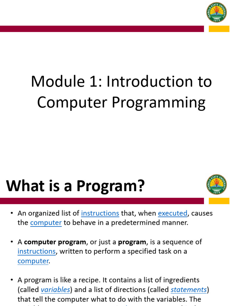 Module 1F CE Computer Fundamentals Programming 6 28 | PDF | Central Processing Unit ...