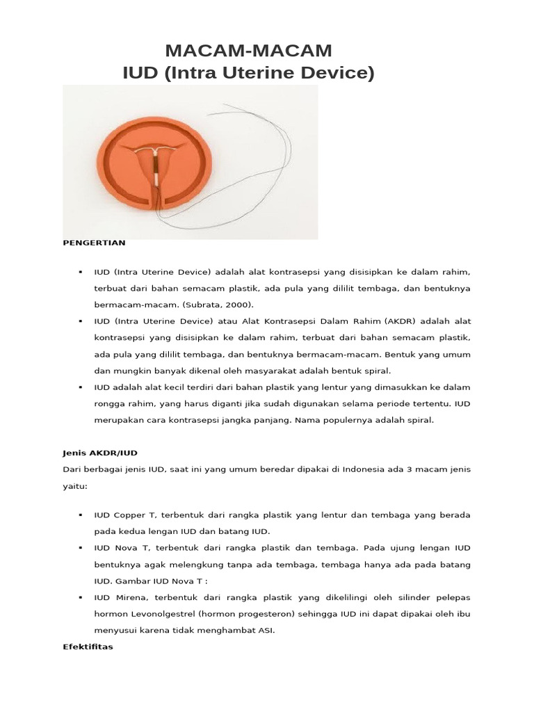 Jenis-Jenis IUD dan Efektifitasnya | PDF