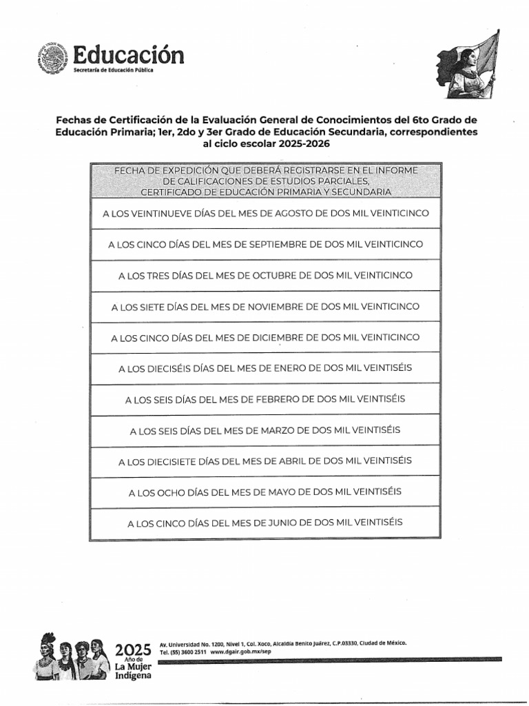 Calendario de Certificacion de (Egc) 2025-2026 | PDF