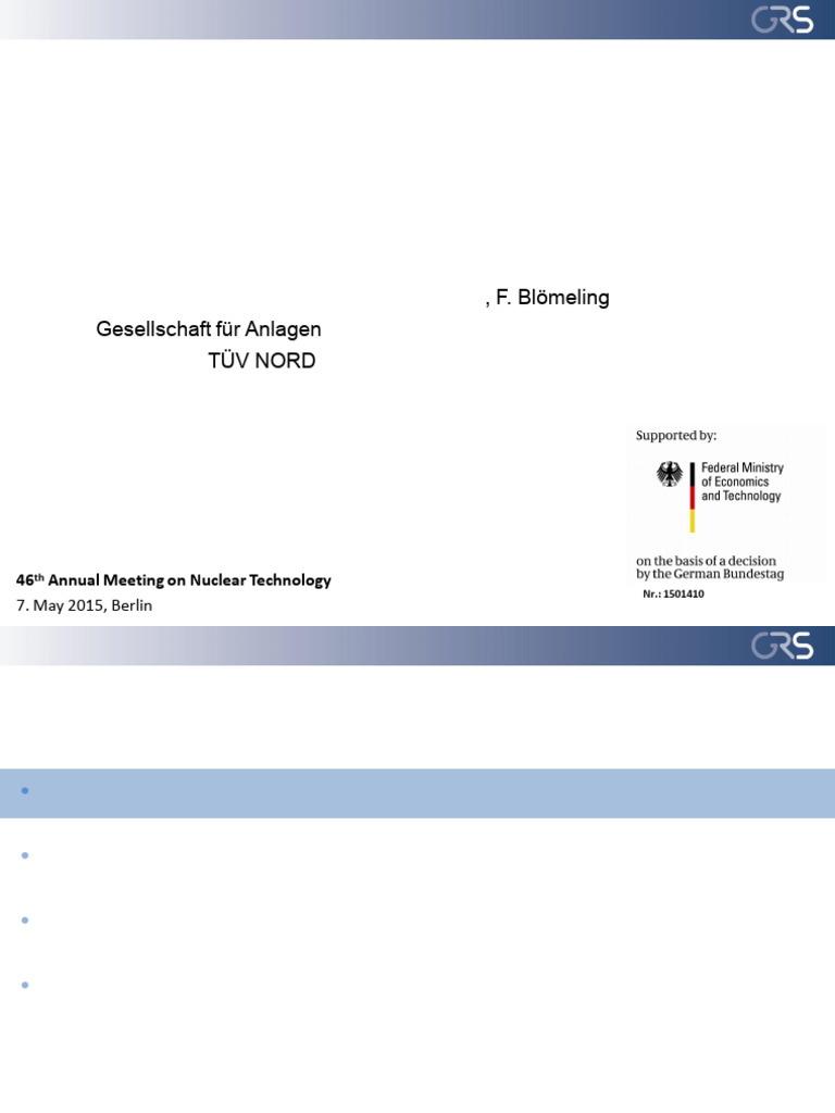 Investigation of Surface Vortex Formation at Pump Intakes in PWR. P ...