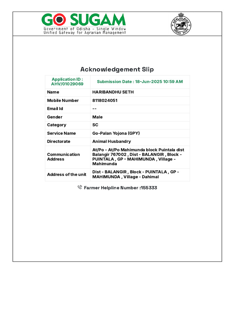 SUGAM, Government of Odisha | PDF