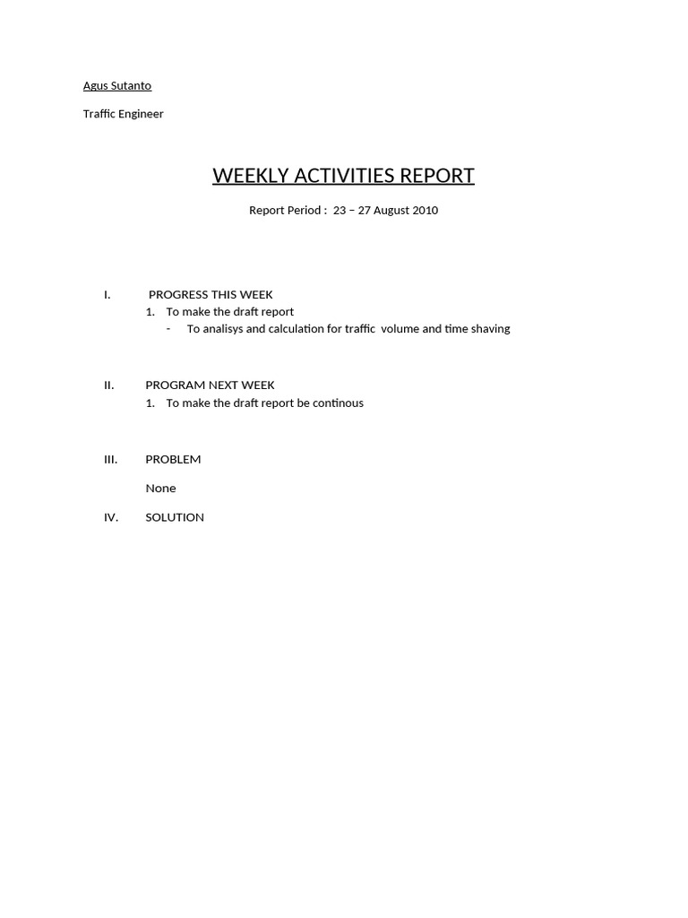 Weekly Report 1 | PDF