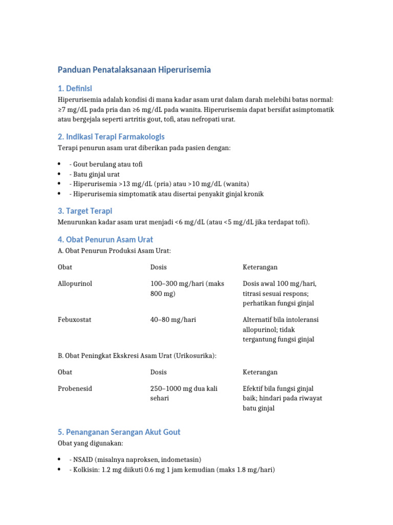 Panduan Hiperurisemia | PDF