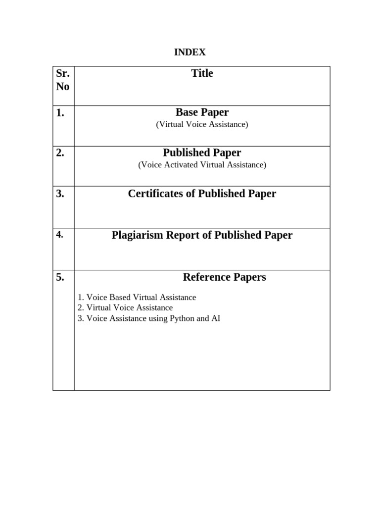 Voice Assistance Research Papers Index | PDF