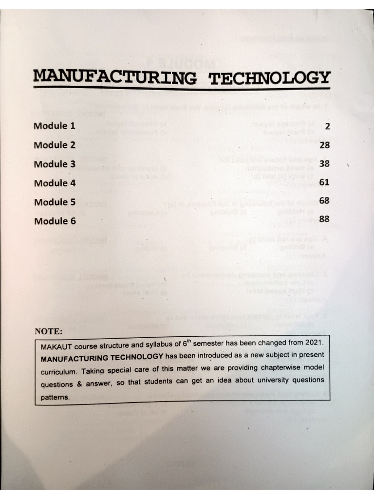 Manufacturing Technology | PDF