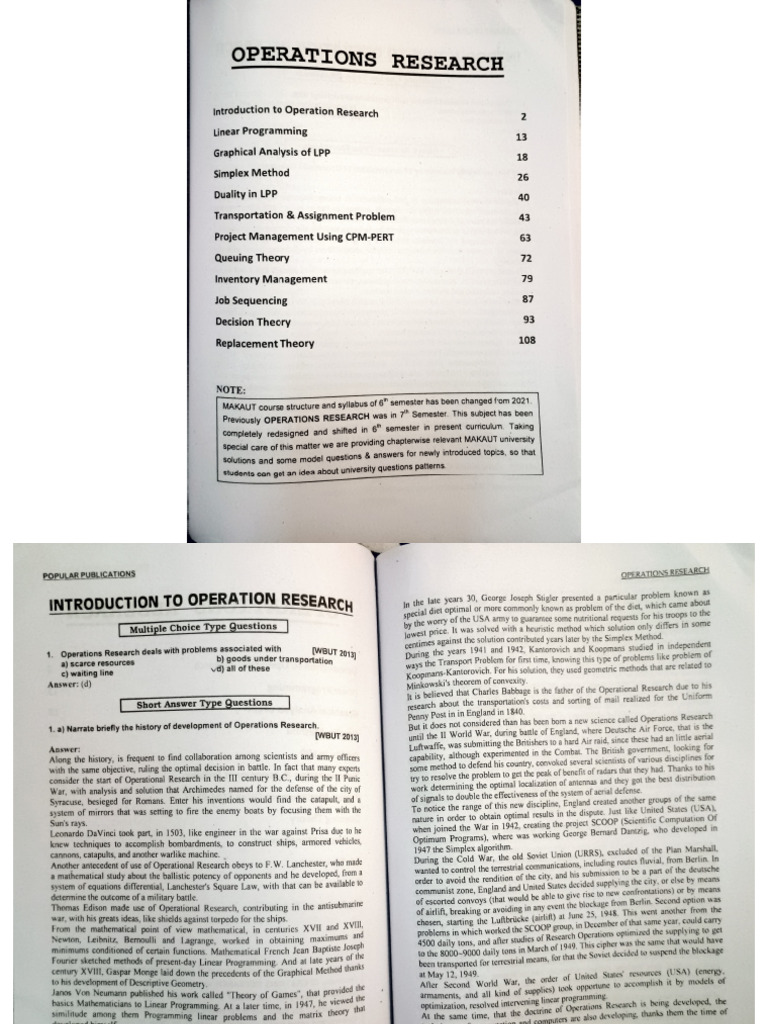 Operation Research | PDF