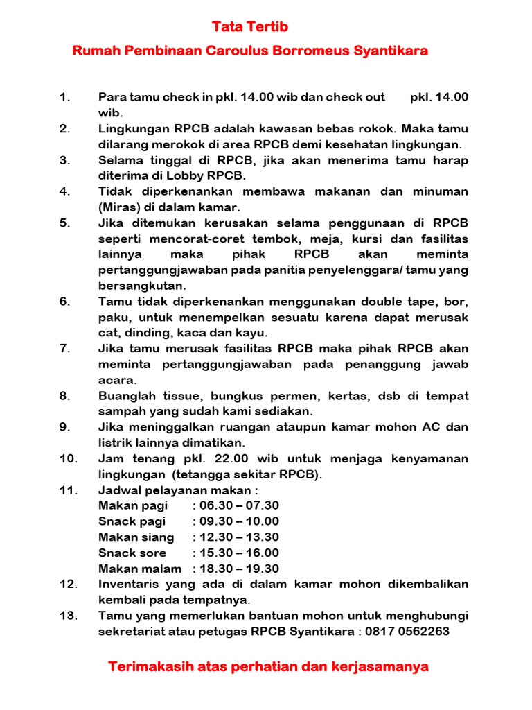 TATA TERTIB RPCB Syantikara | PDF
