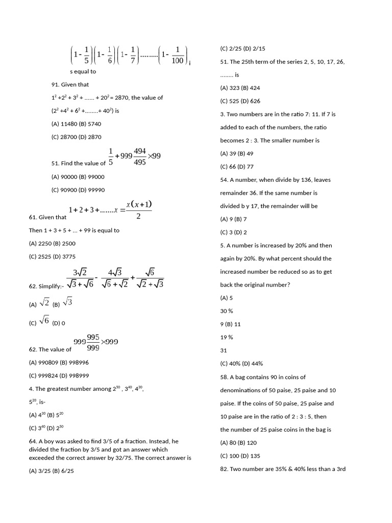 Math Problem Solving and Solutions | PDF | Arithmetic | Mathematics
