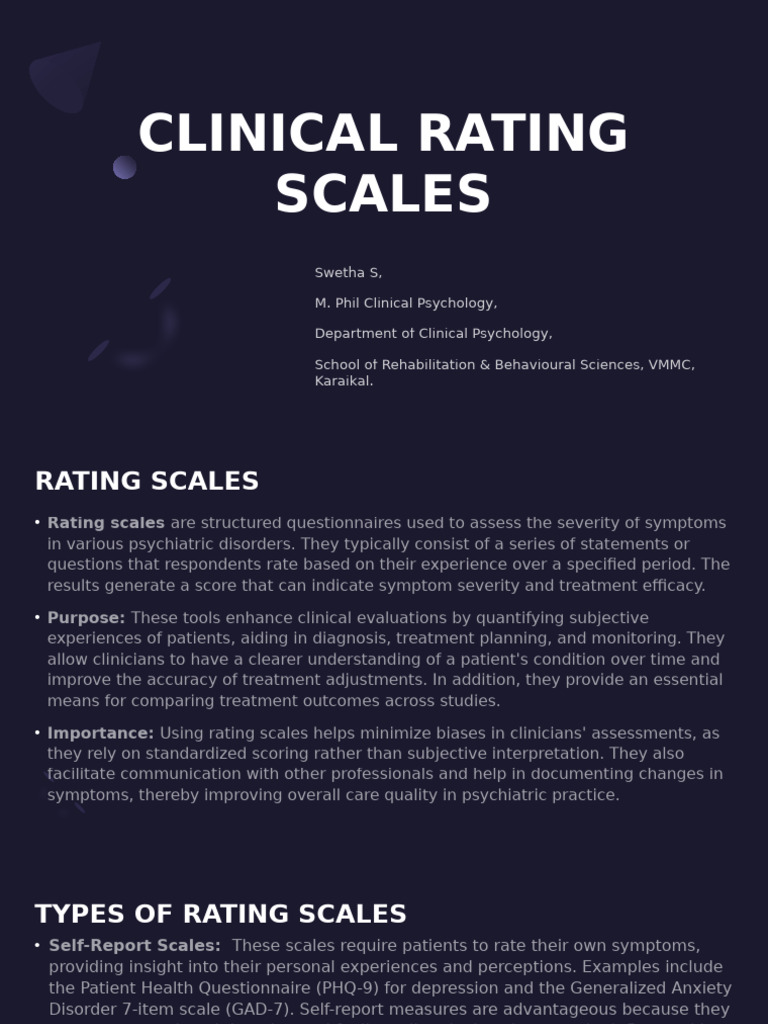 Clinical Rating Scales | PDF | Attention Deficit Hyperactivity Disorder ...
