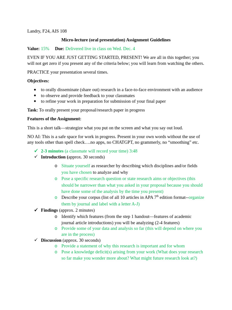 Harry Micro-Lecture Guidelines | PDF